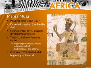 African Kingdoms Mali Songhai and much more | PPT