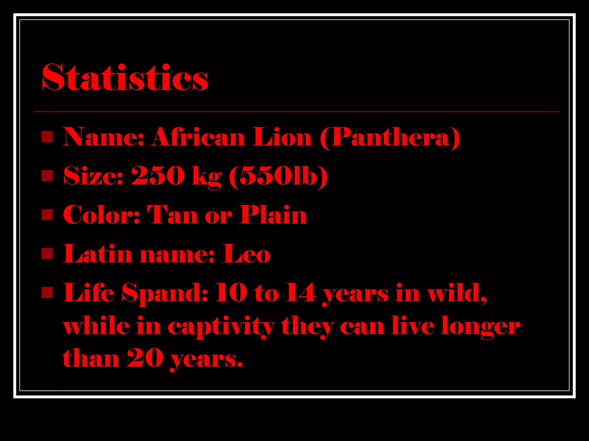 kiana Davis African lion period 1 | PPT