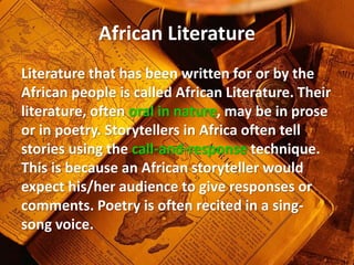 African Literature: A Village of Round and square houses | PPTX