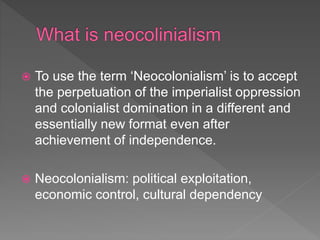 Neocolonialism in Ngugi Wa Thiong'o's works | PPTX