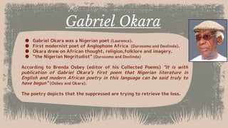 Gabriel Okara's Postcolonial Vision: 'You Laughed and Laughed and ...