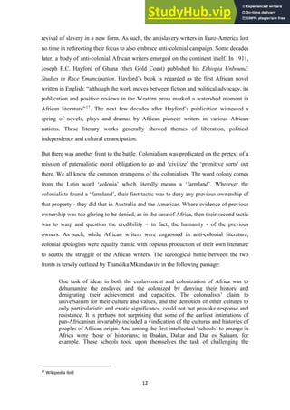 AFRICAN LITERATURE IN THE MAKING FROM PRE-COLONIALISM TO POST ...