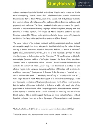 AFRICAN LITERATURE IN THE MAKING FROM PRE-COLONIALISM TO POST ...