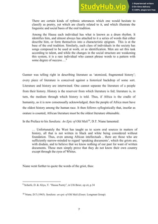 AFRICAN LITERATURE IN THE MAKING FROM PRE-COLONIALISM TO POST ...