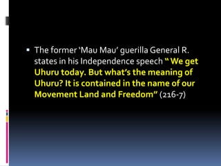 'Uhuru" in 'A Grain of Wheat' | PPT
