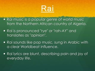 African Music & Australian Music | PPTX