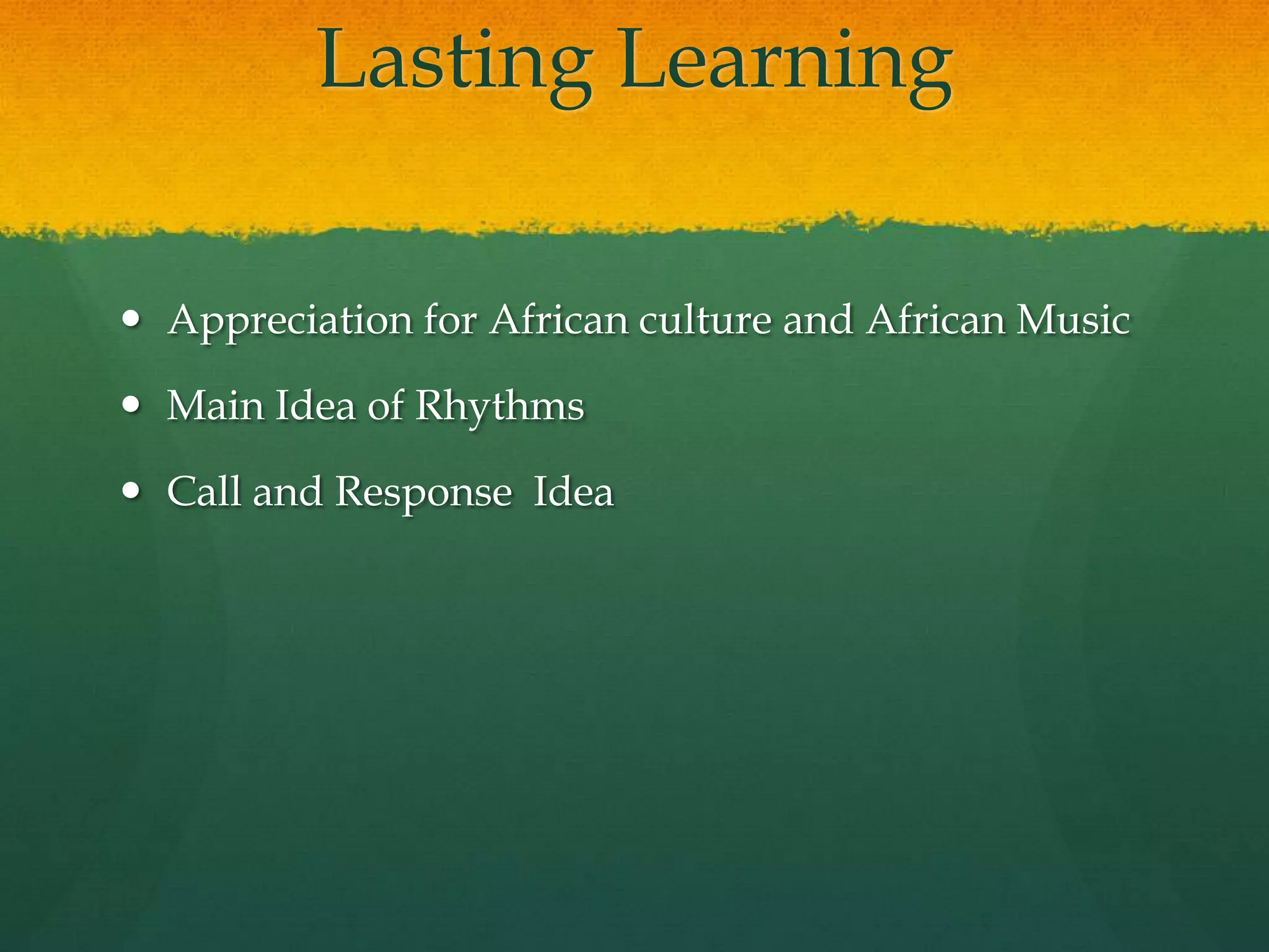 African music Lesson Plan | PPTX