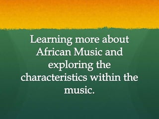 African music Lesson Plan | PPTX