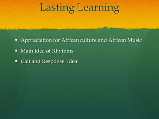 African music Lesson Plan | PPTX