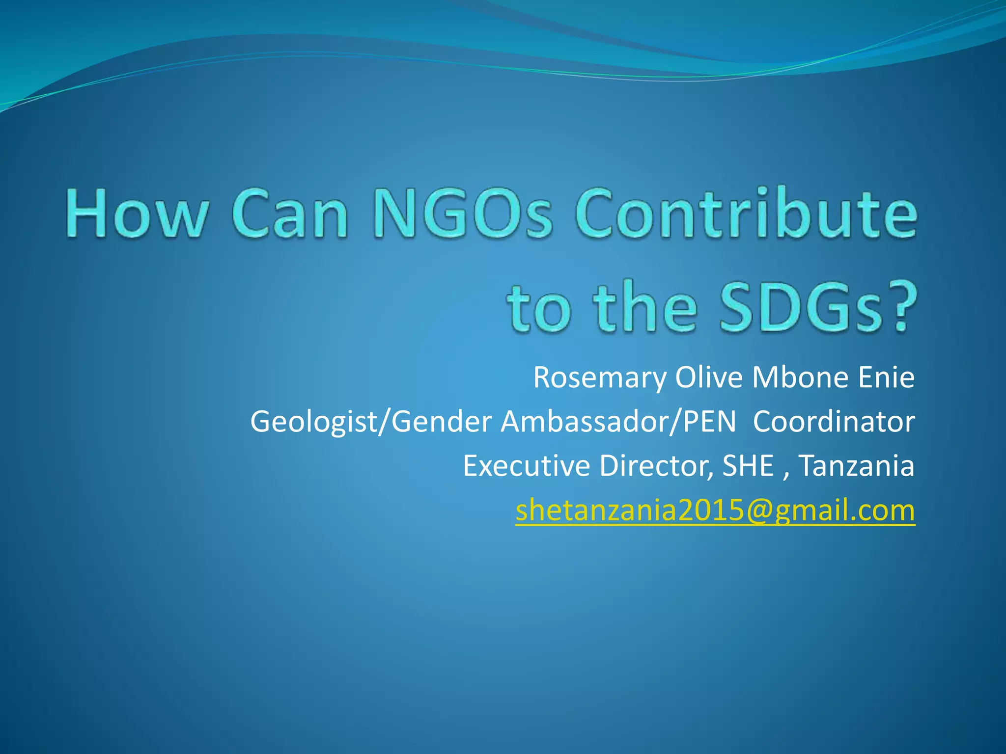 How Can NGOs Contribute to the SDGs? | PPTX