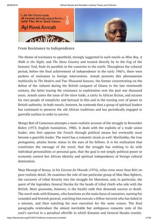 African novels and novelists | PDF