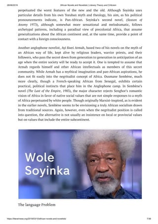 African novels and novelists | PDF