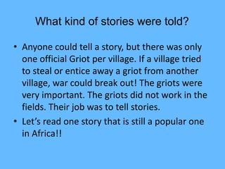 African oral traditions | PPTX