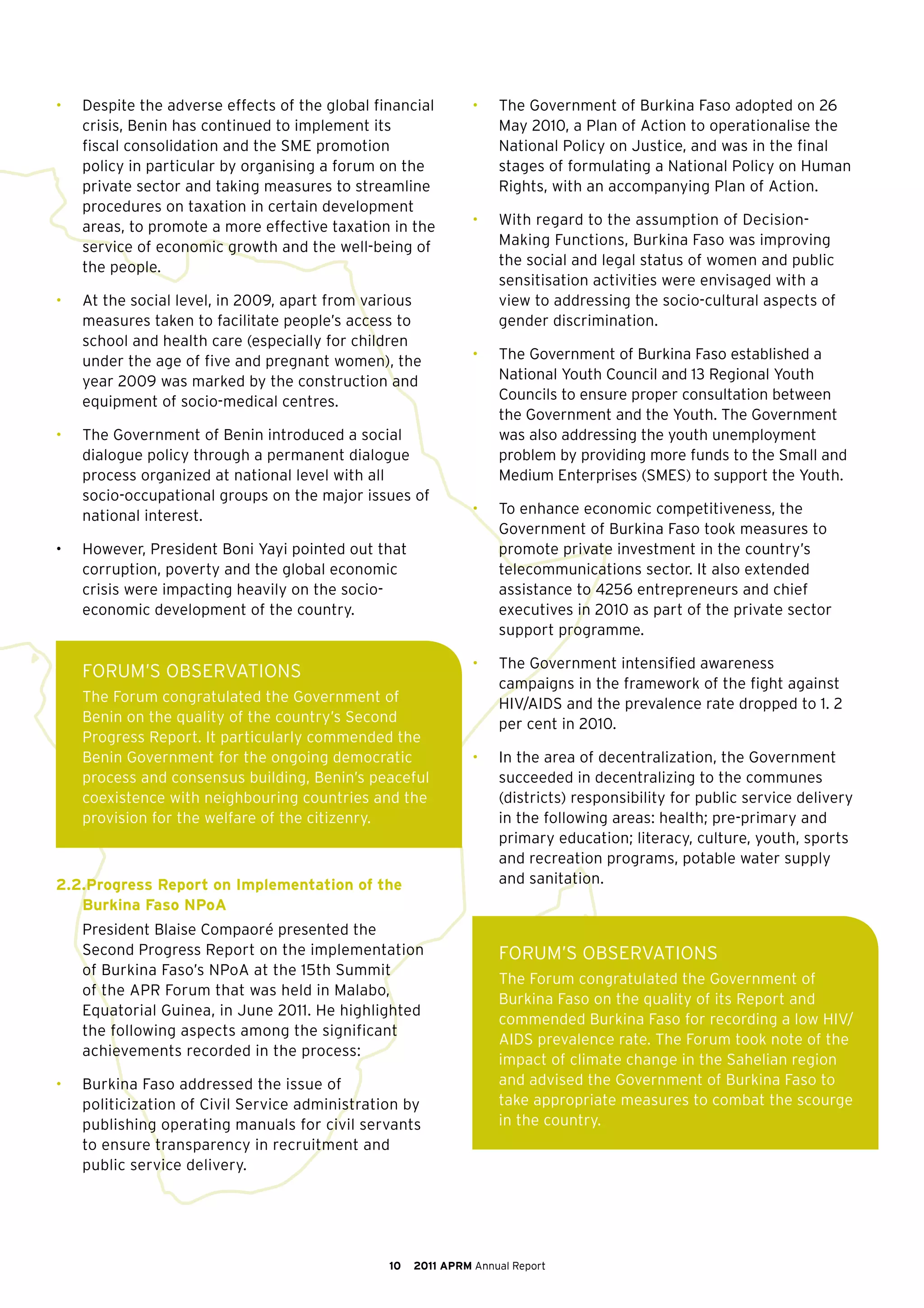 African Peer Review Mechanism (APRM) Annual Report 2011 | PDF