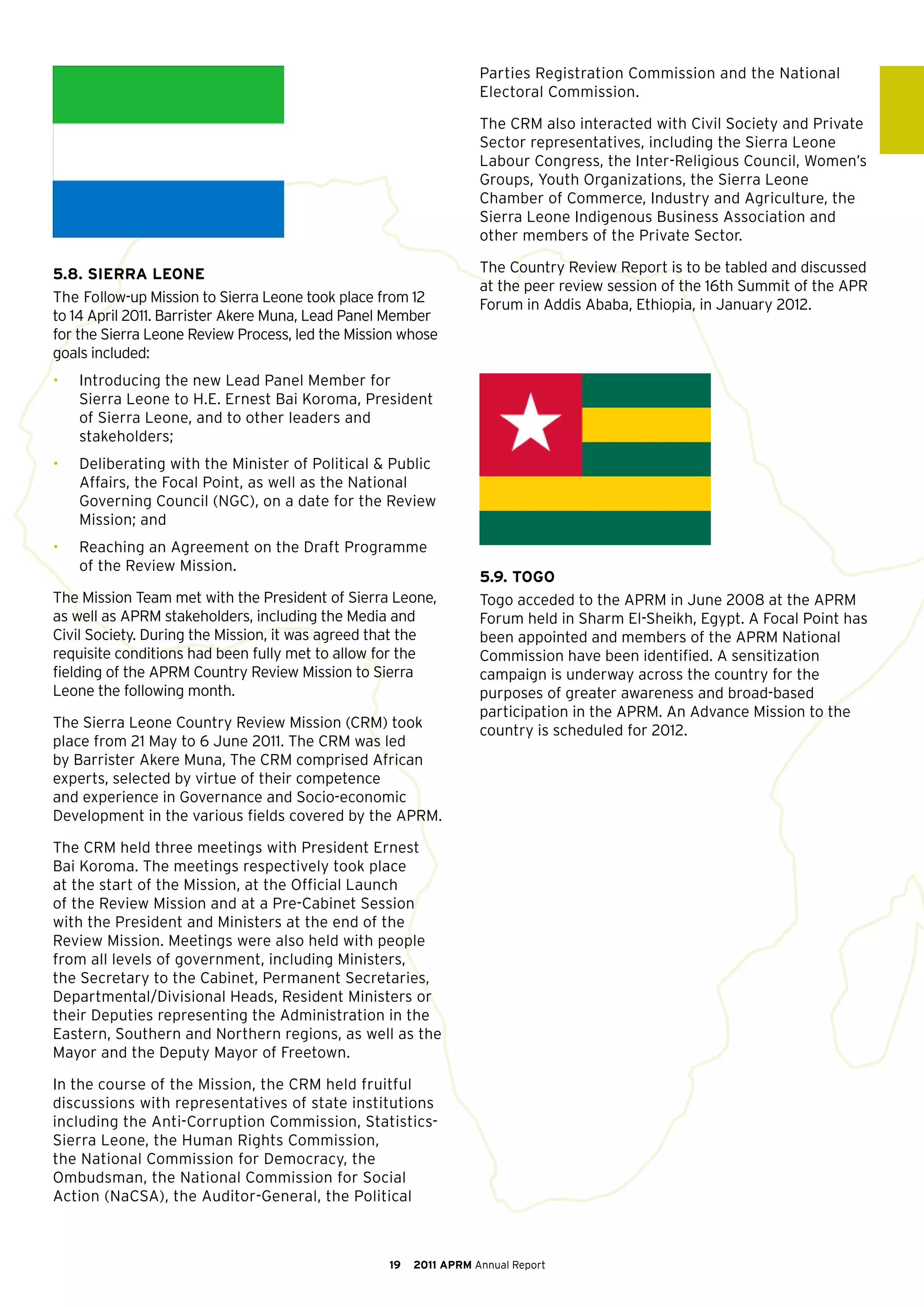 African Peer Review Mechanism (APRM) Annual Report 2011 | PDF