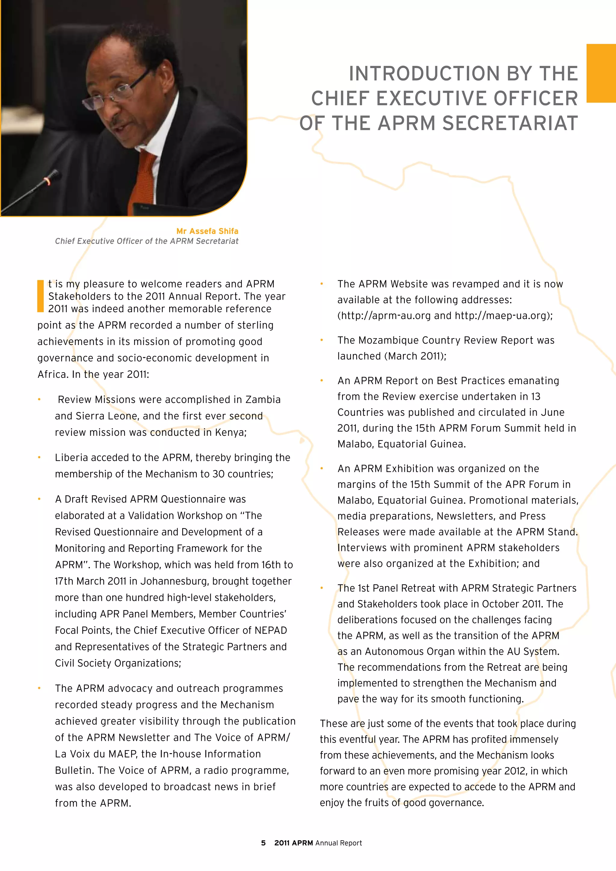 African Peer Review Mechanism (APRM) Annual Report 2011 | PDF