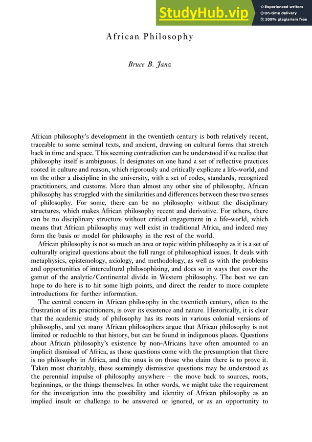African Philosophy | PDF