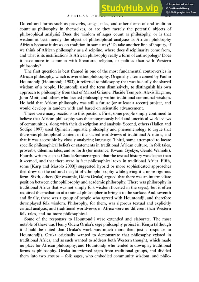 African Philosophy | PDF