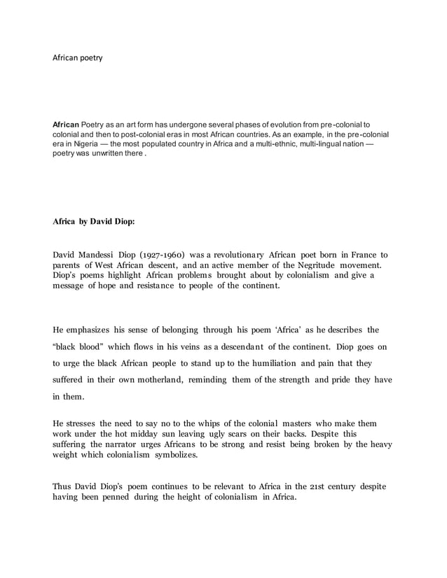 African poetry | PDF