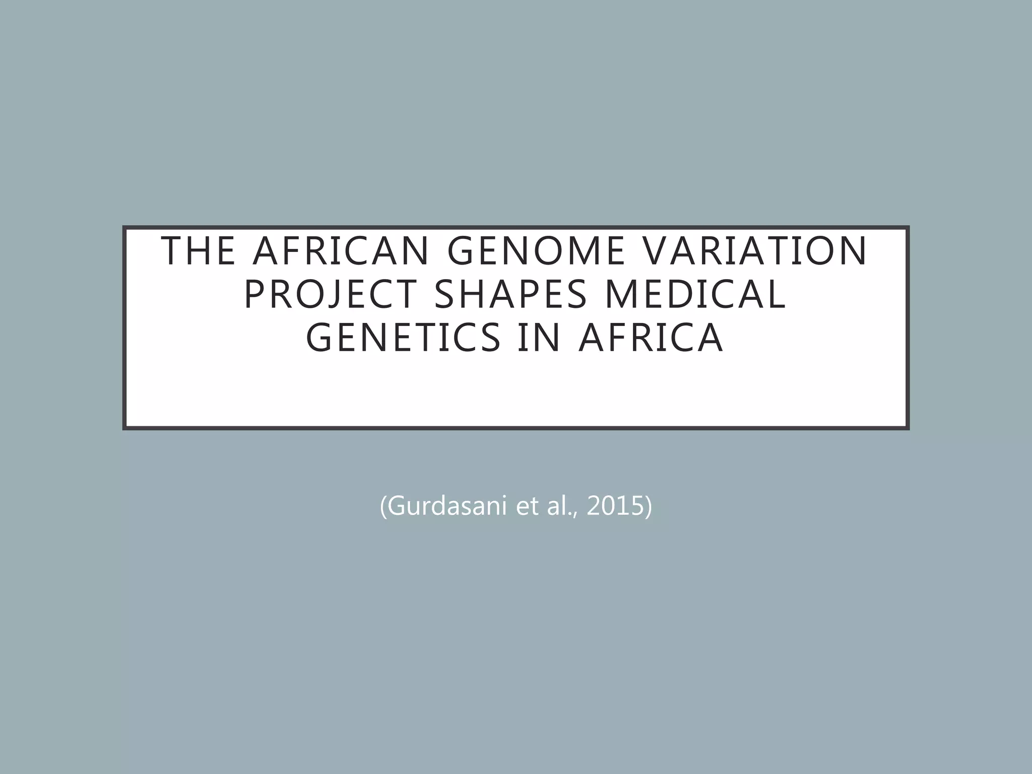 African population genetics | PPTX