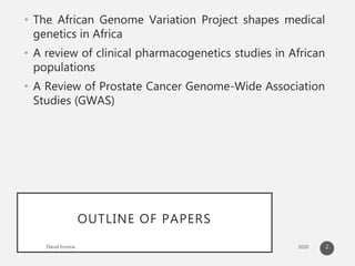 African population genetics | PPTX