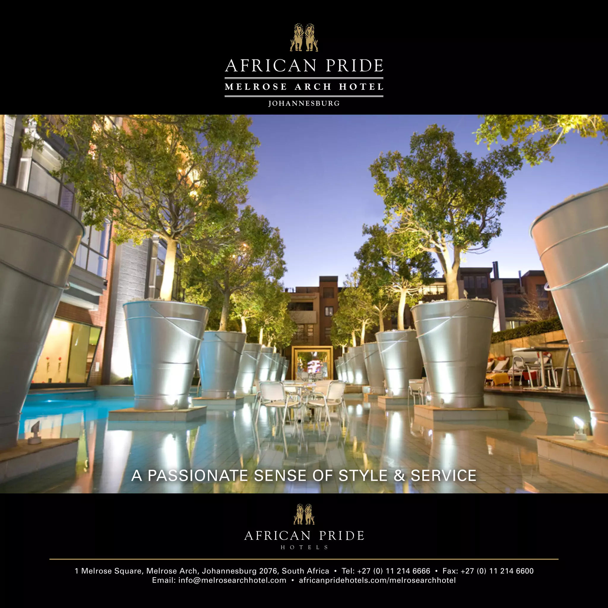 African Pride Melrose Arch Hotel Fact Sheet | PDF