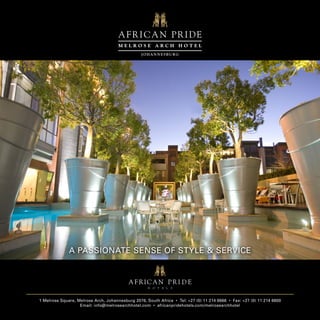 African Pride Melrose Arch Hotel Fact Sheet | PDF