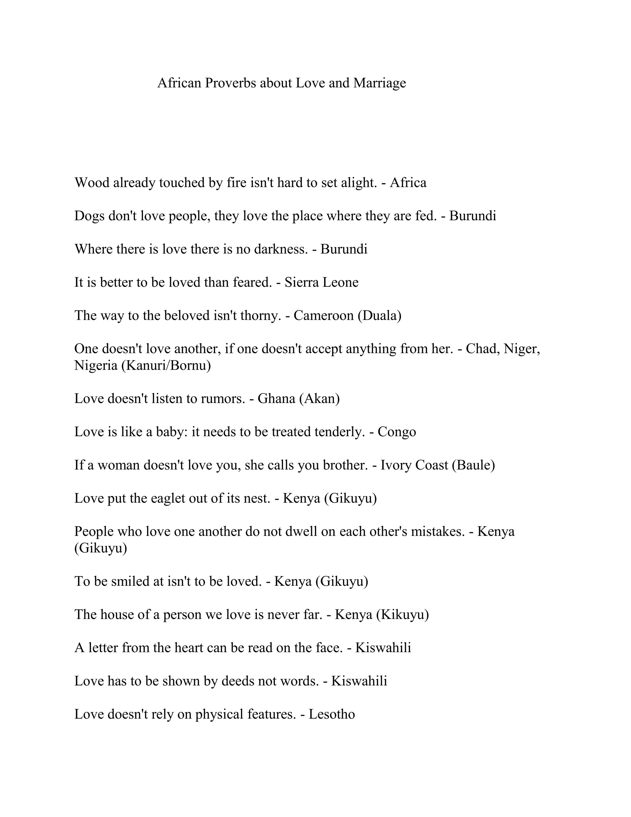 African proverbs | DOCX