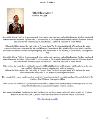 African Speakers from Conference Speakers | PDF