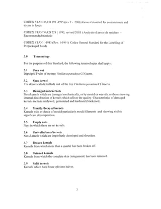 African standards for shea kernel | PDF