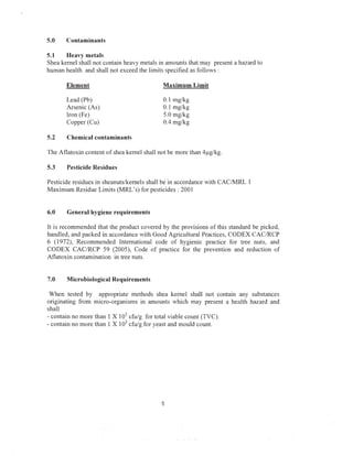African standards for shea kernel | PDF