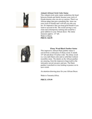 African statues , wood carvings | DOC