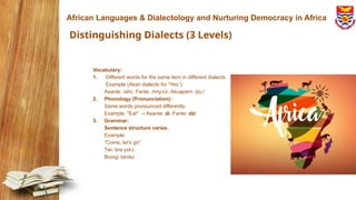 African studeis. Africa has over 800 to | PPT