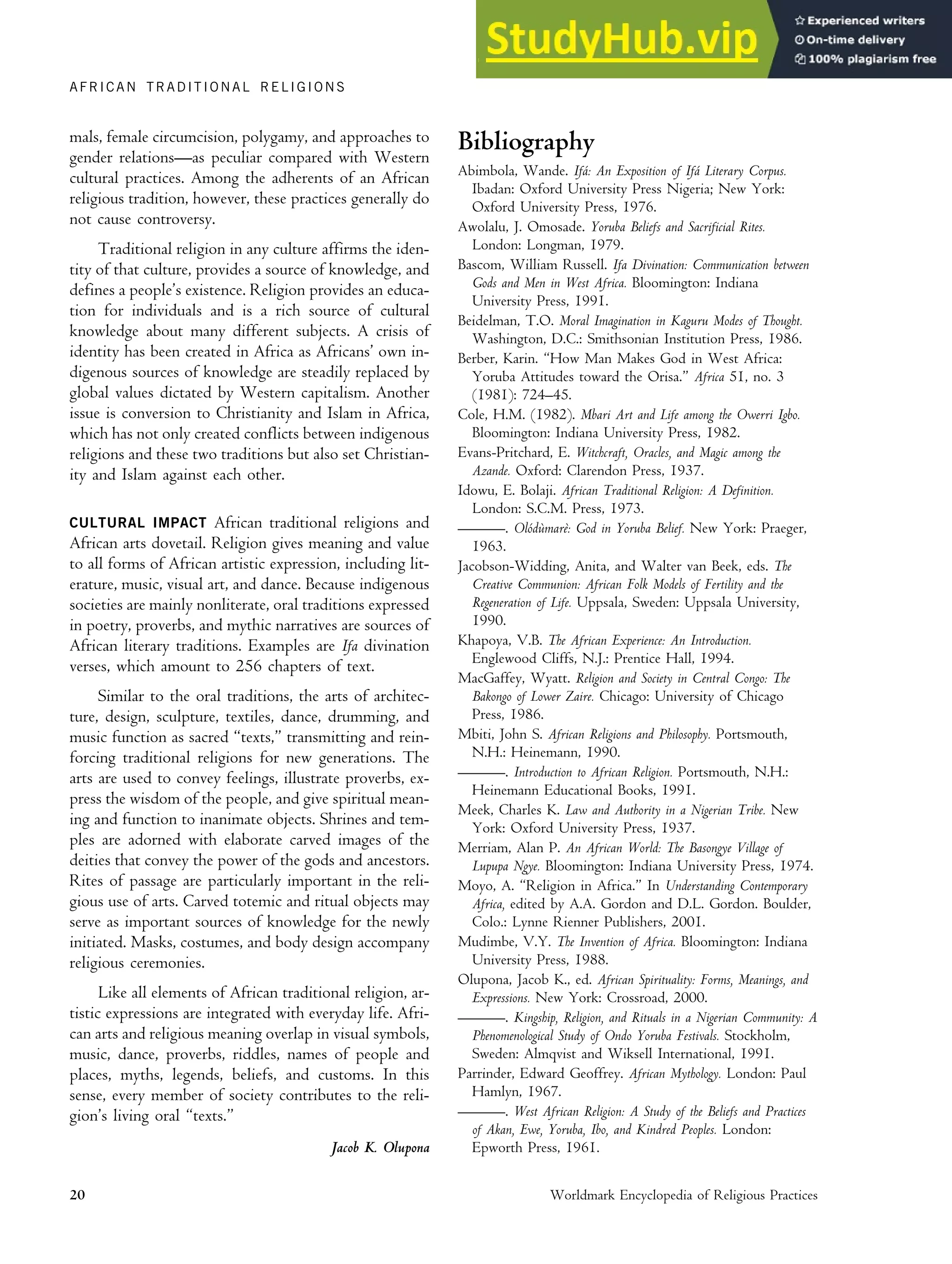 African Traditional Religions | PDF