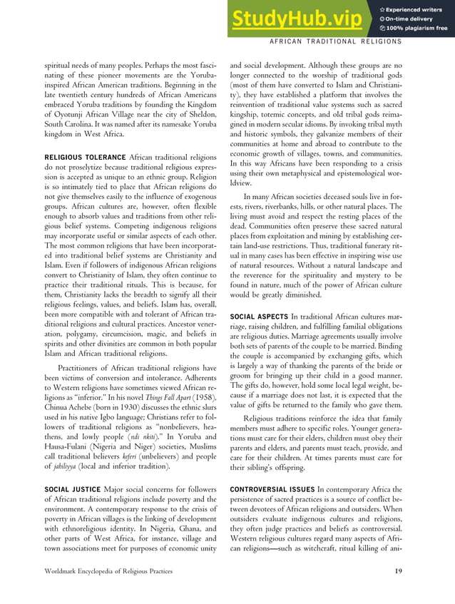 African Traditional Religions | PDF