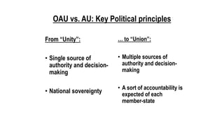 African Union, a vehicle for Africa Development? | PPTX