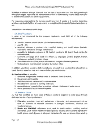 African union youth volunteer corps (au yvc) business plan (english)(1 ...