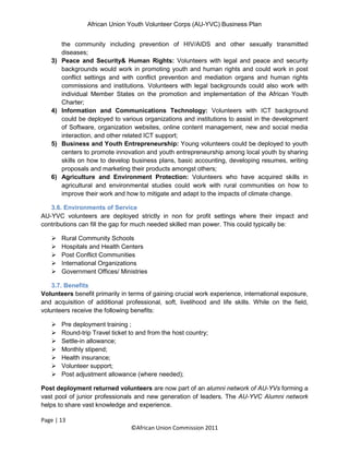 African union youth volunteer corps (au yvc) business plan (english)(1 ...