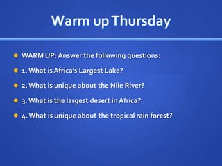 Africa physical features powerpoint | PPTX