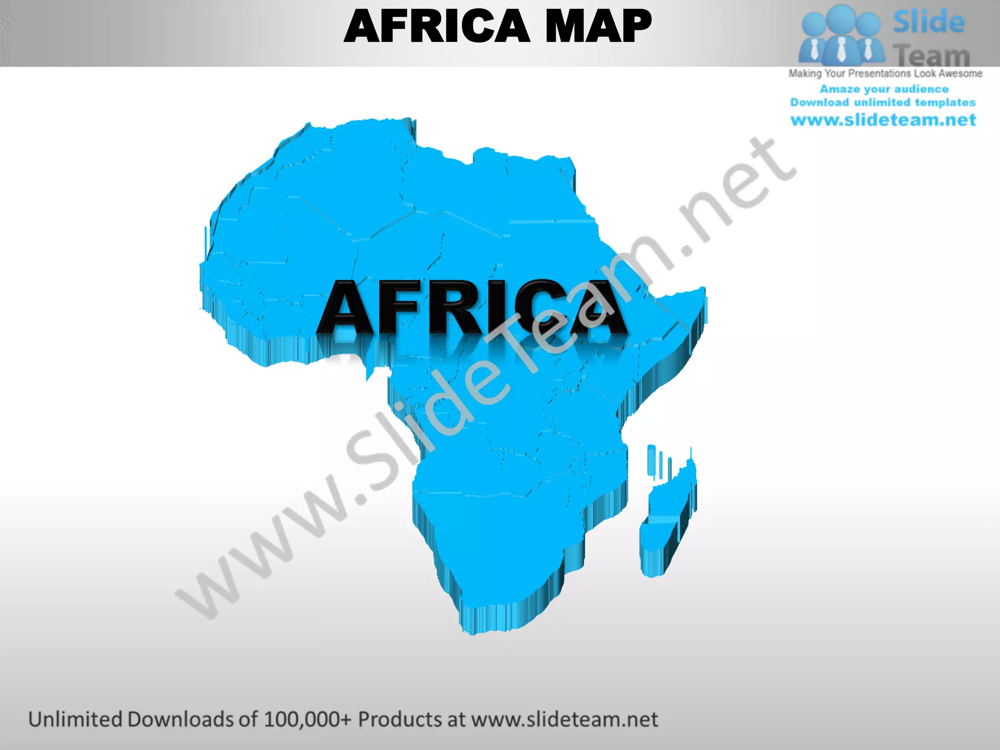 Africa powerpoint editable continent map with countries templates ...