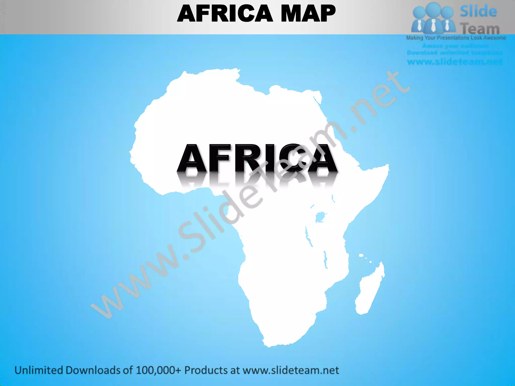 Africa powerpoint editable continent map with countries templates ...