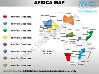 Africa powerpoint editable continent map with countries templates ...