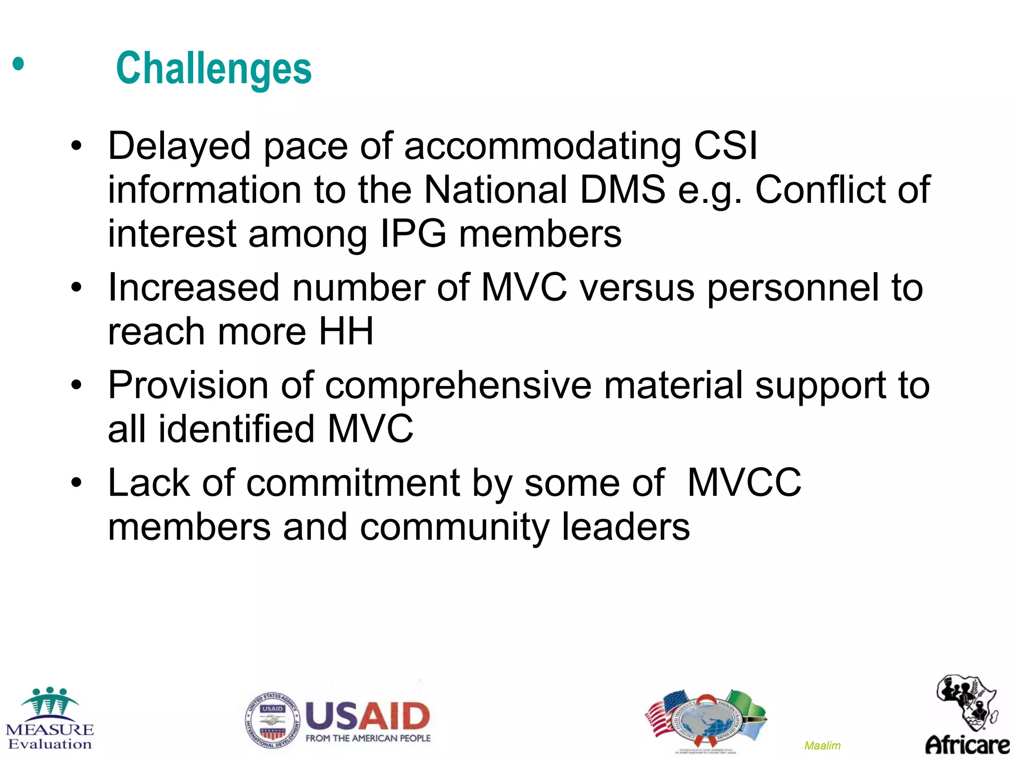 Tanzania Experience on Adaptation of CSI Tool: Case of Africare COPE | PPT