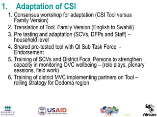 Tanzania Experience on Adaptation of CSI Tool: Case of Africare COPE | PPT