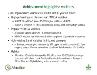 Africa Rice Center (AfricaRice): A CGIAR research center and pan ...