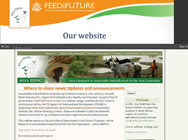 Introduction to the communication tools used in Africa RISING | PPT ...