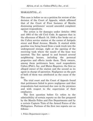 Africa Vs Caltex (Phil), 16 SCRA 448, G.R. No. L-12986, March 31, 1966 ...