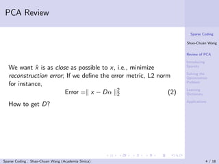 A Friendly Guide To Sparse Coding | PDF