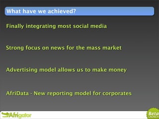 Afrigator.com Beta Launch Presentation | PPT | Free Download