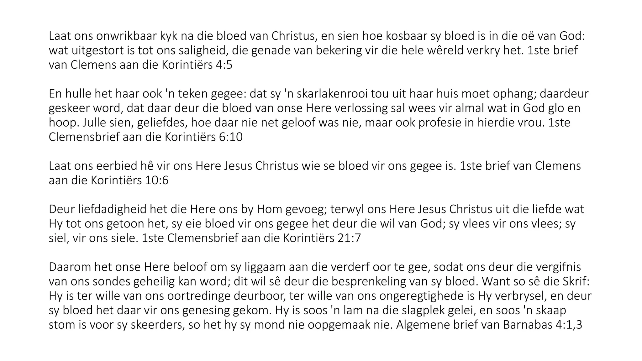Afrikaans - Die kosbare bloed van Jesus Christus - The Precious Blood ...